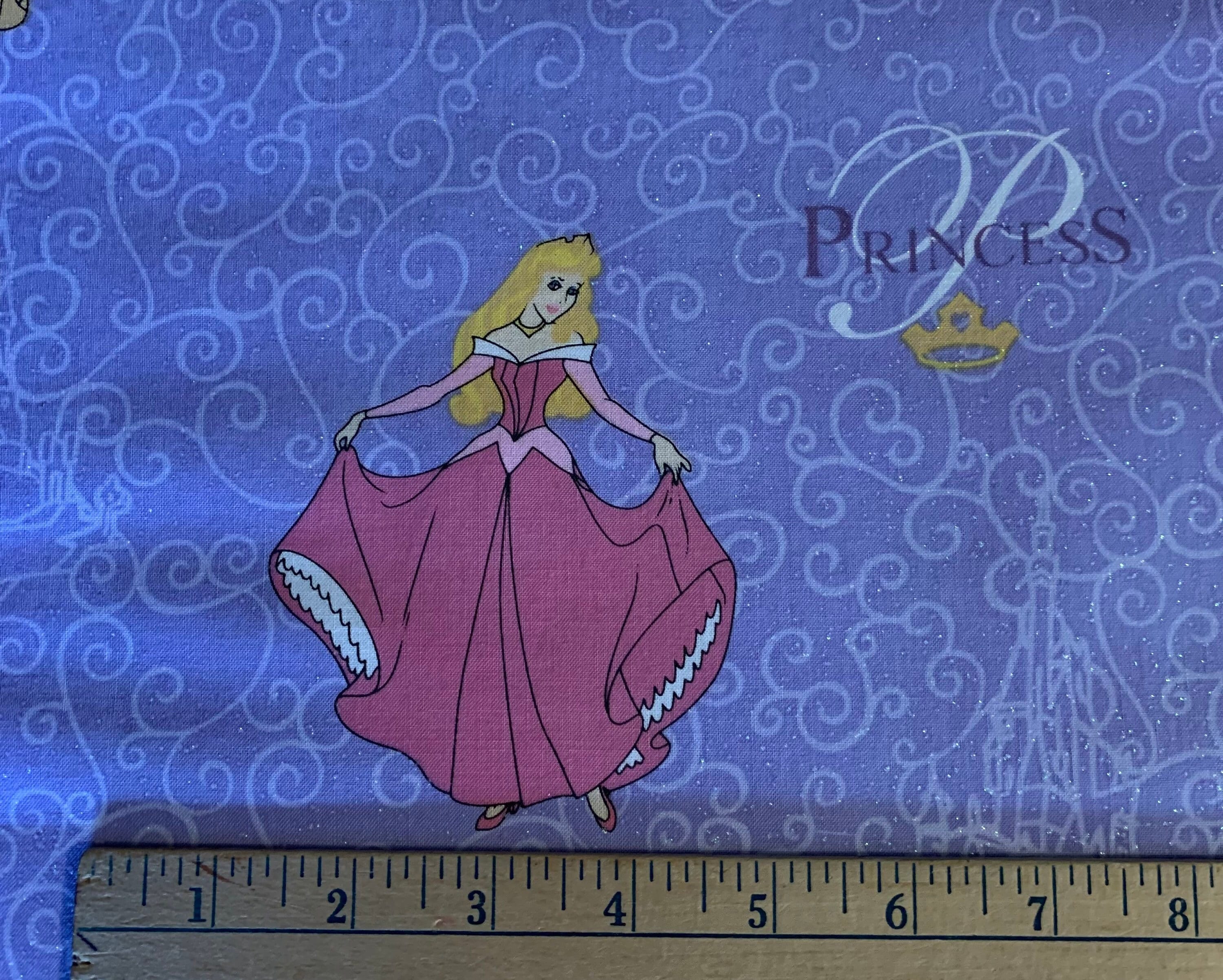 Disney Dancing Princesses Cotton Fabric 31 X 43 Glitter - Etsy