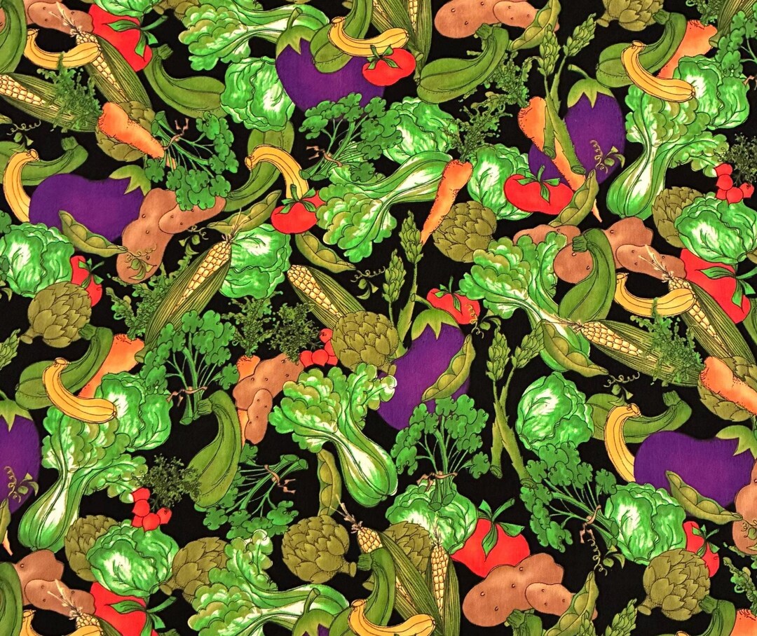 Vegetables Cotton Fabric 1 Yard 23