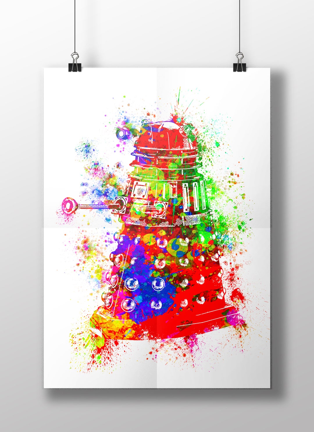 Dalek Watercolour Splash Painting. Dalek Art Print Doctor Who Print. - Etsy