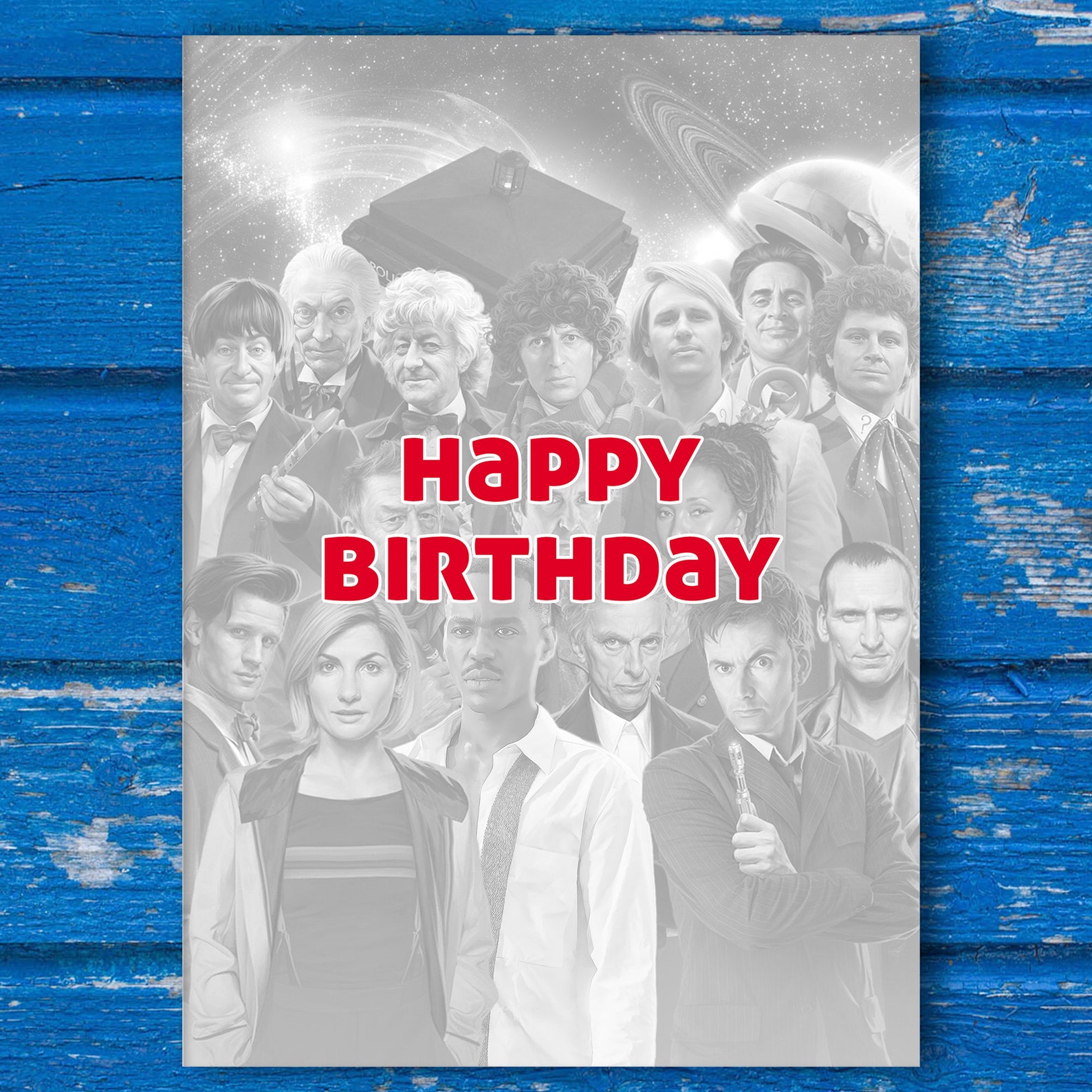 Doctor Who, All Doctors, Birthday Card. Personalise Name and Age. Ncuti ...