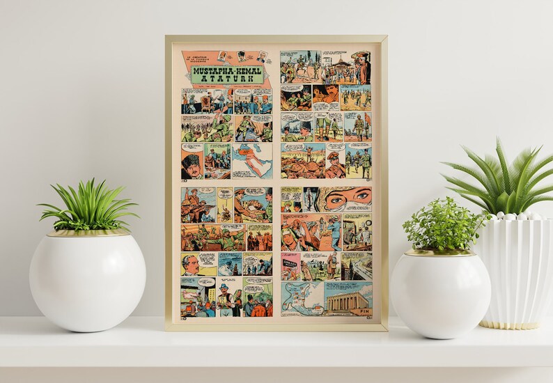 Mustafa Kemal Atatürk Tintin 1964 Wall Art Home Decor Poster - Etsy