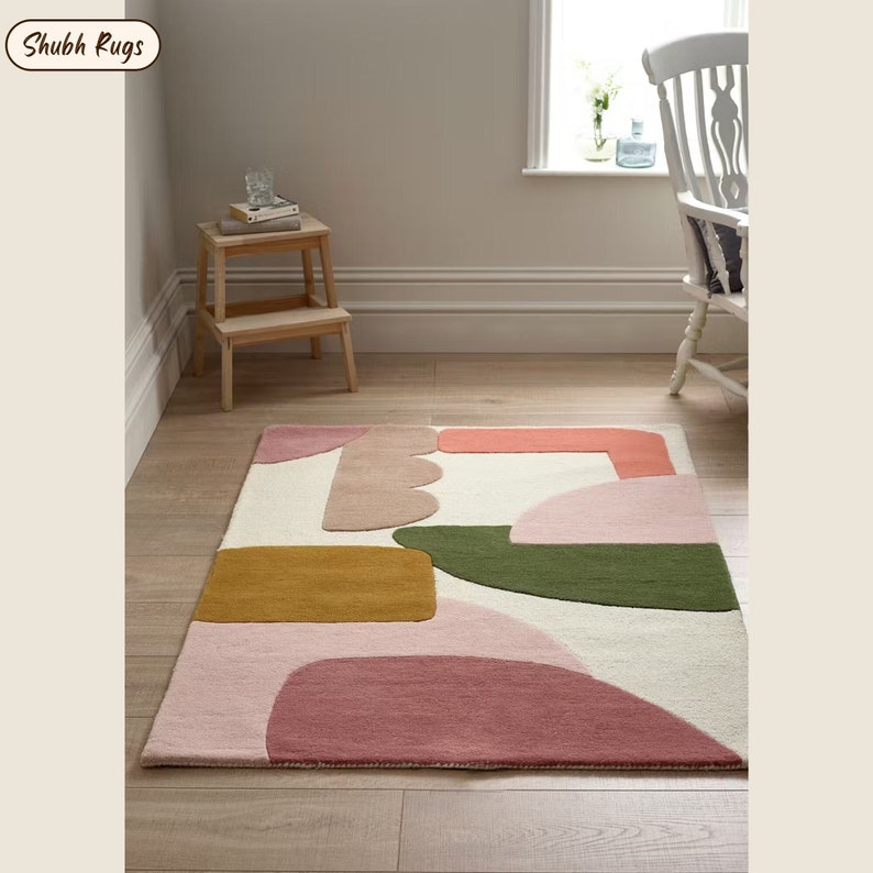 Buy Handmade Modern Geometrical Design Hand Tufted Area Rug Hand Online ...