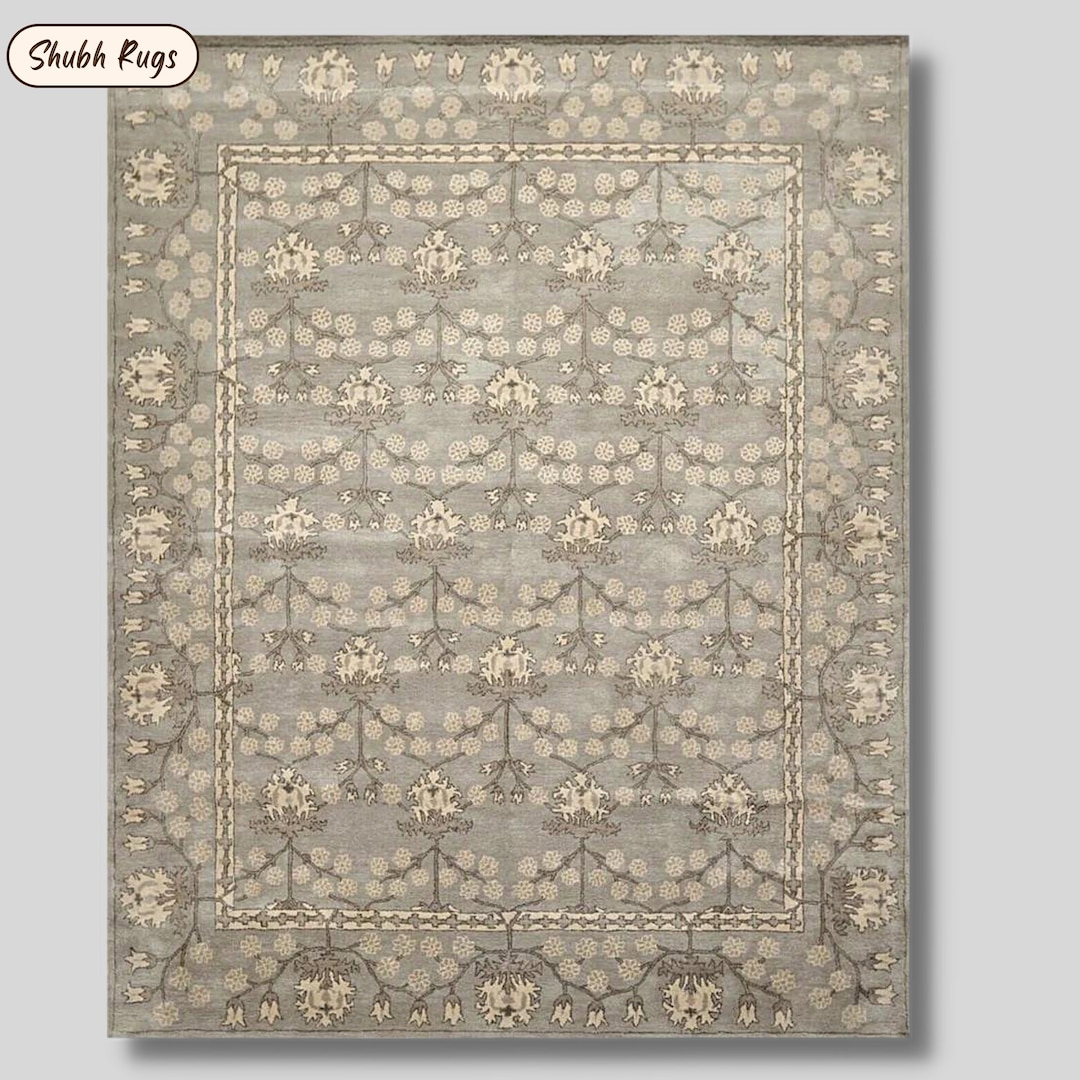 Kennedy Grey 100% Authentic Persian Style Hand Tufted Designer Wool Rug ...