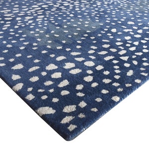Wallard Design Antelope Blue Animal Classic Handmade 100% Wool Rugs ...