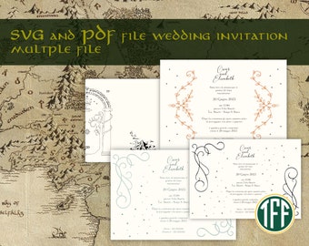 Lord of the Rings Themed Party or Wedding Invitation Template With Gate ...