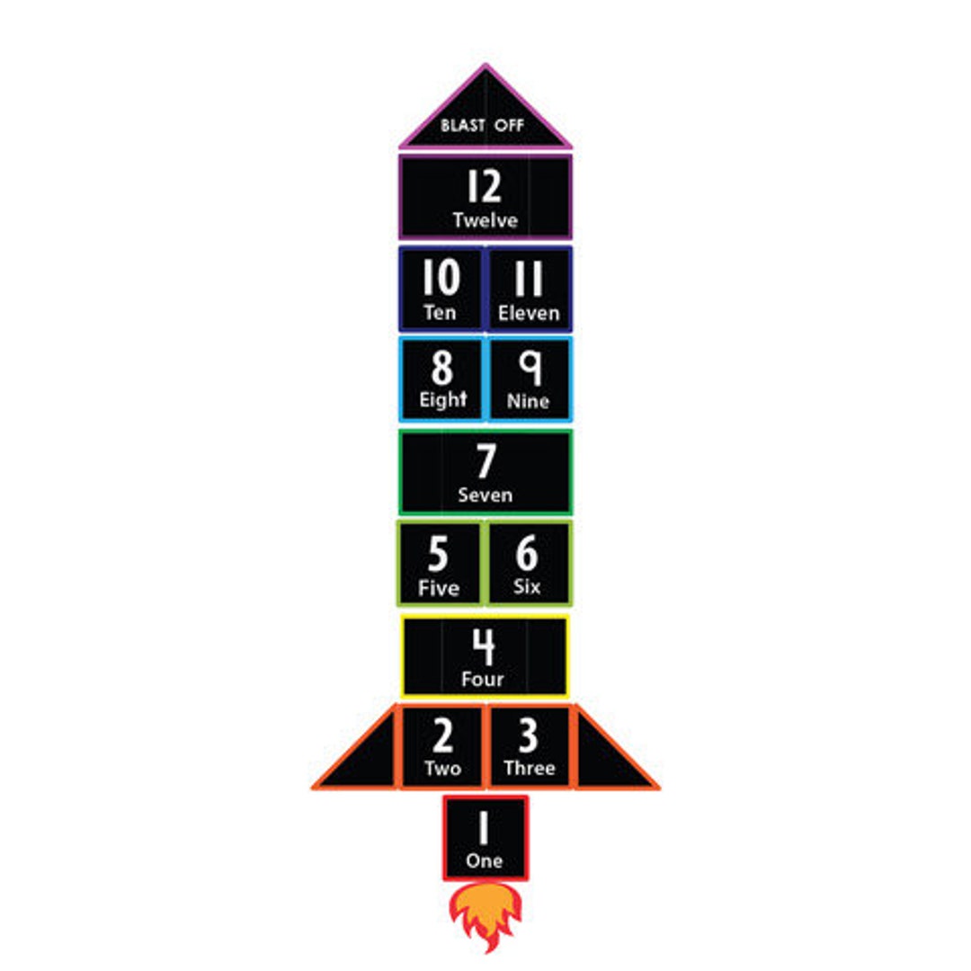 Spaceship Hopscotch Sensory Path, Educational Decal, Sensory Path for ...