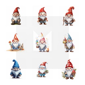 70 Gnome Clipart Bundle Cute Gnome PNG Digital Clipart PNG Baby Shower ...