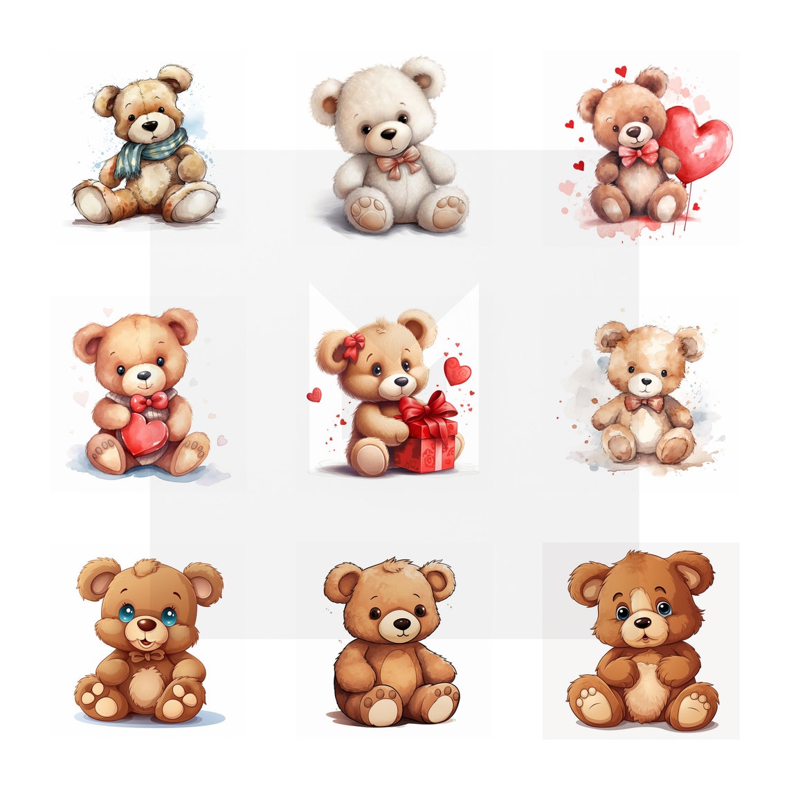 50 Teddy Bear Clipart Pack Teddy Bear Baby Shower Clipart - Etsy