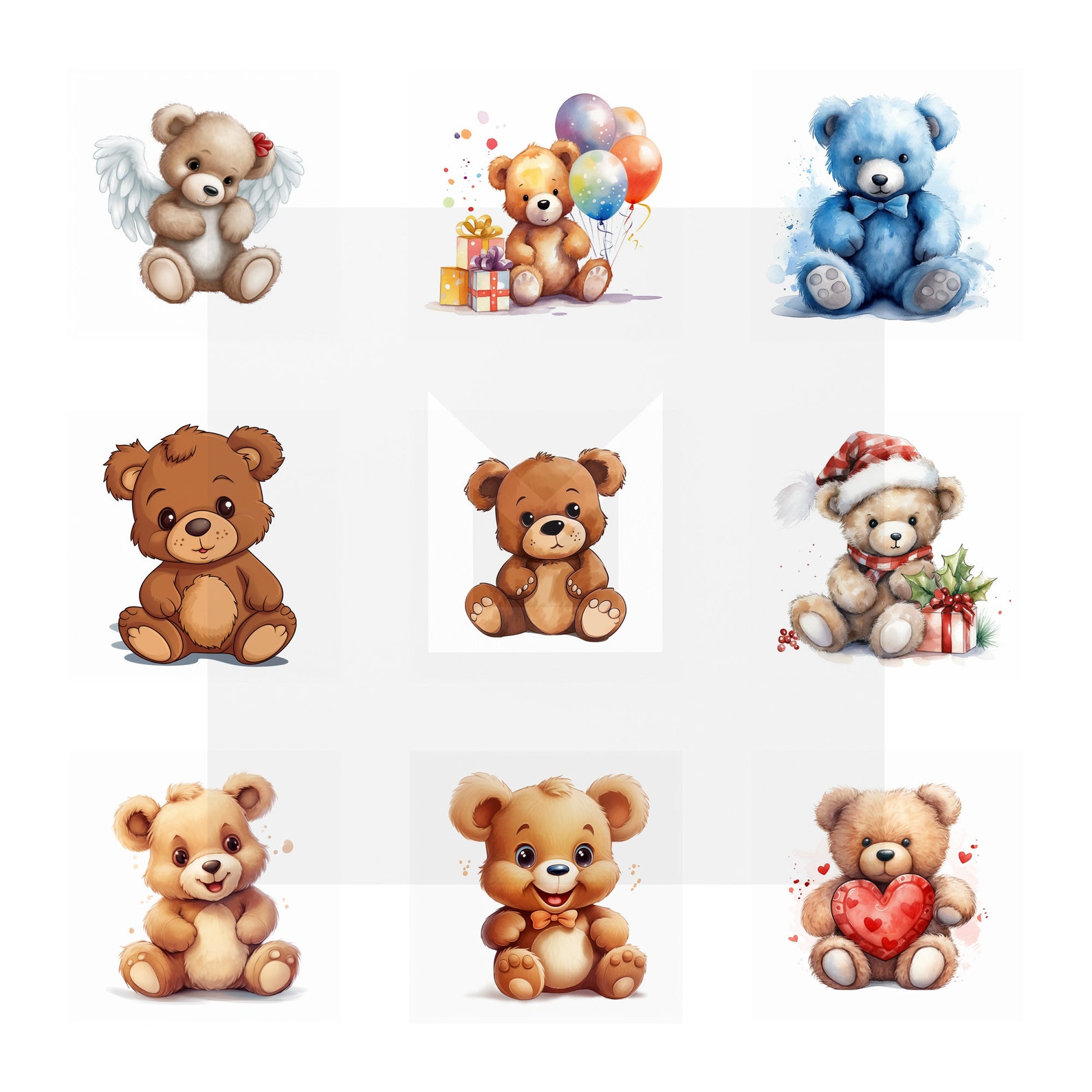 50 Teddy Bear Clipart Pack Teddy Bear Baby Shower Clipart - Etsy
