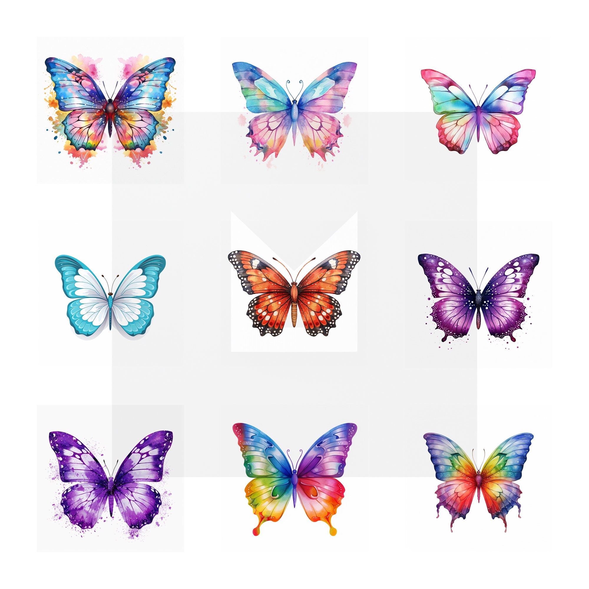 60 Butterfly Clipart Pack Butterfly PNG Various Styles - Etsy