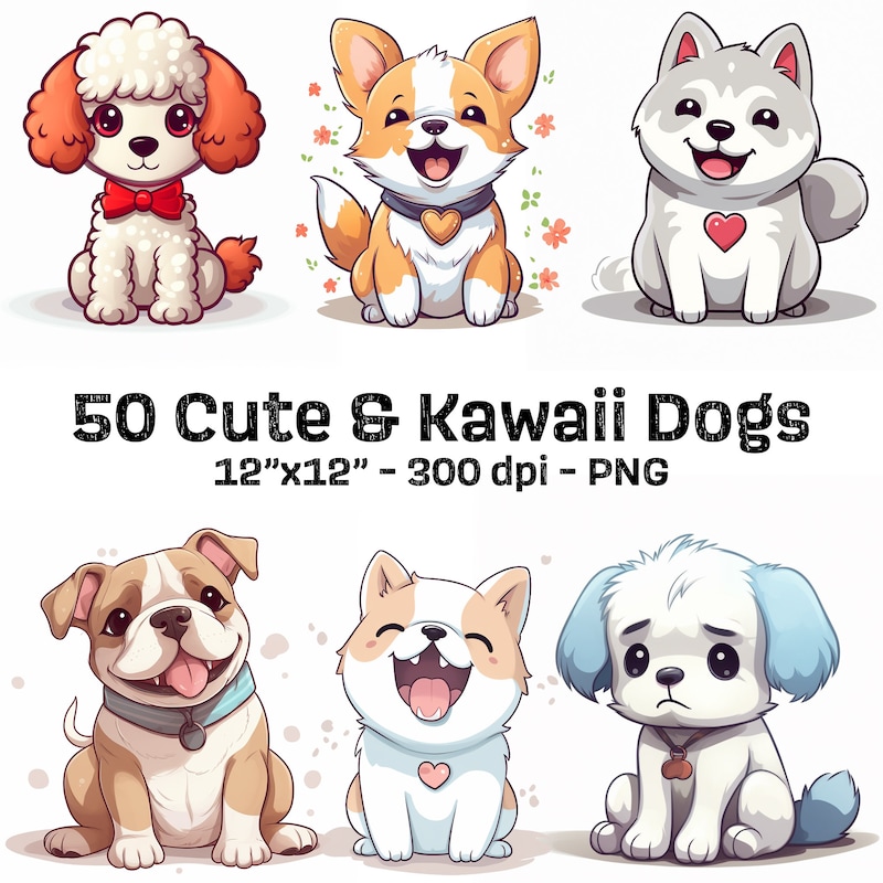 Cute Dog Clipart - Etsy