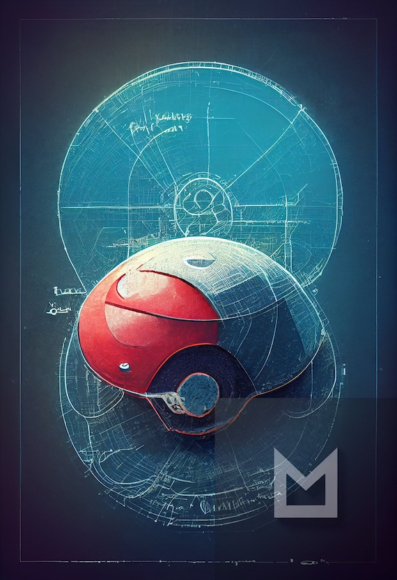 Pokemon Anatomy Serie : Pokeball Blueprint Druckbare - Etsy.de
