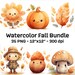 Watercolor Autumn Clipart Bundle 35 Cute Fall Pngs for Baby - Etsy