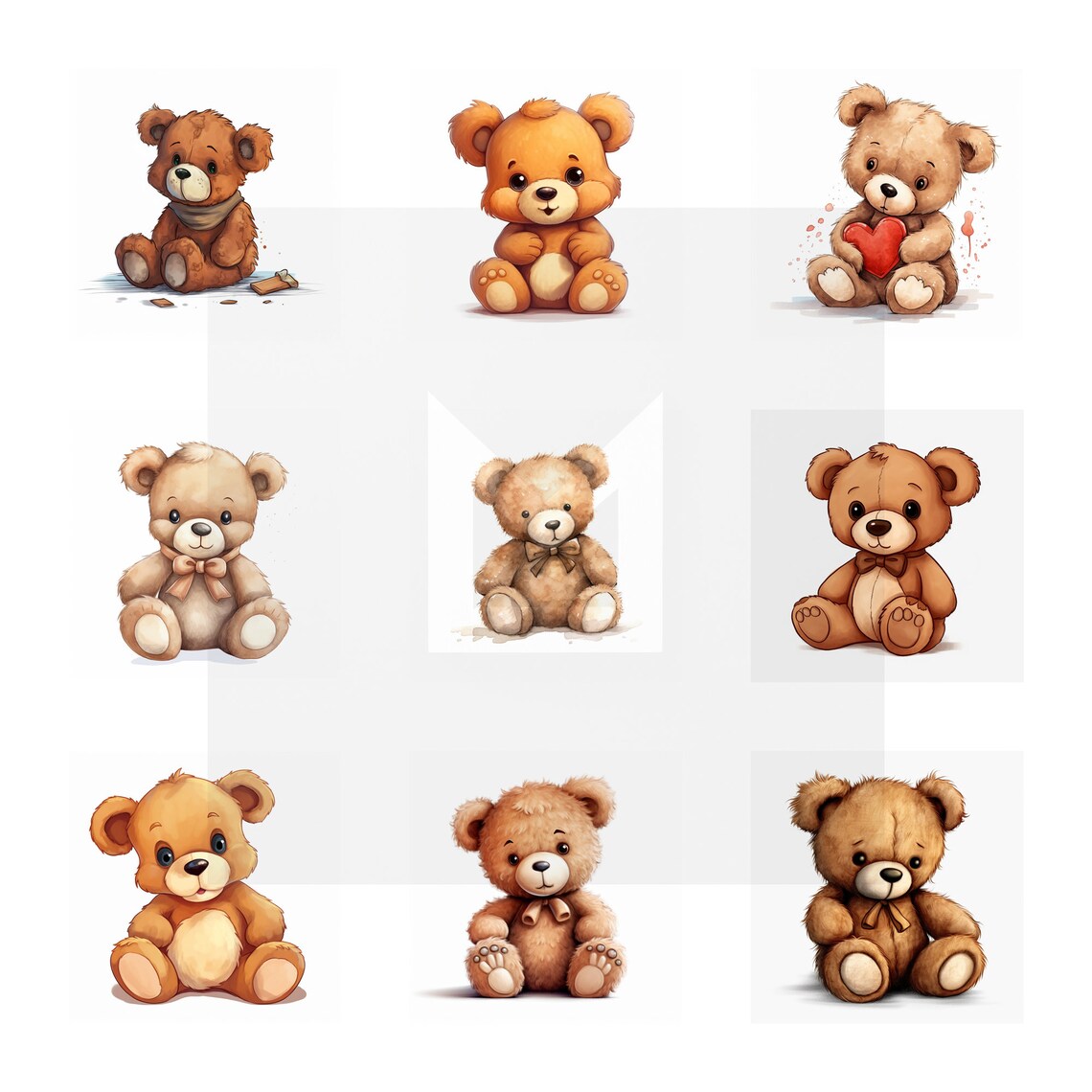50 Teddy Bear Clipart Pack Teddy Bear Baby Shower Clipart - Etsy