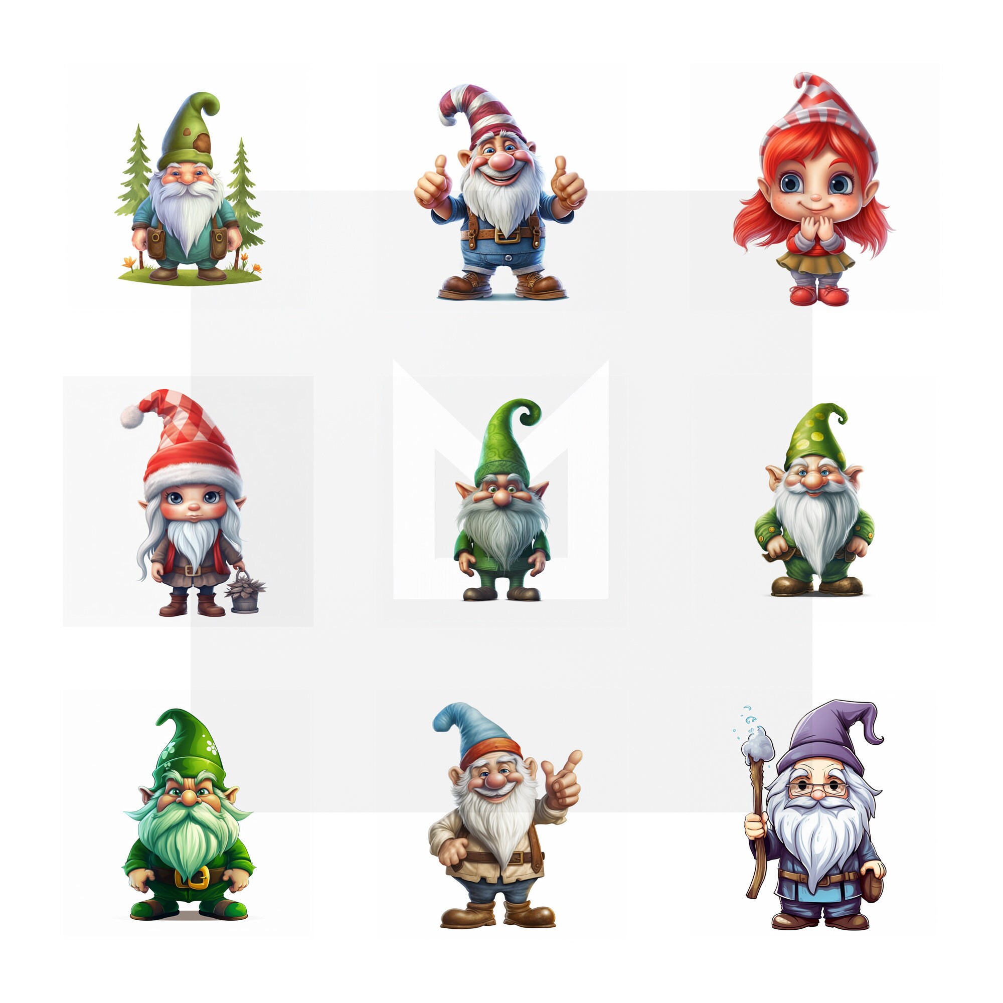70 Gnome Clipart Bundle Cute Gnome PNG Digital Clipart PNG - Etsy
