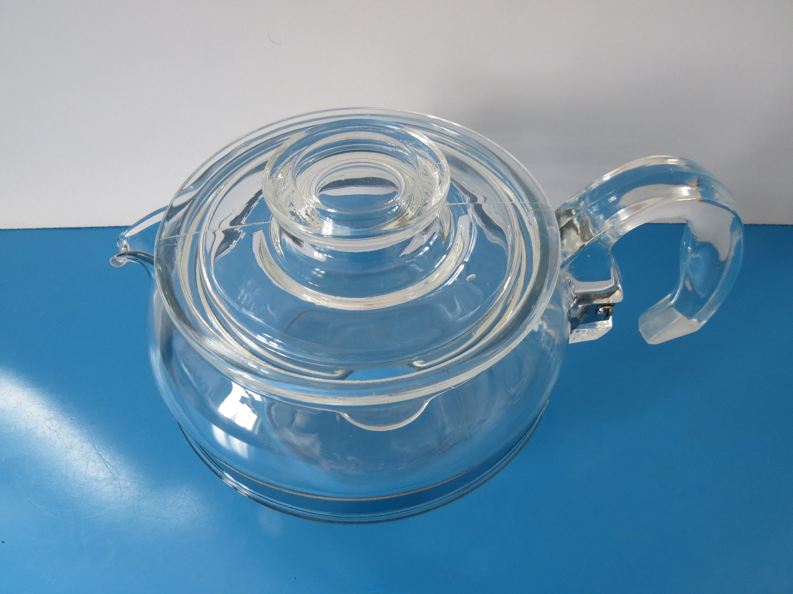 Vintage Pyrex Teapot 6 Cups, Glass Flameware Teapot, 8446, MCM, Made in ...