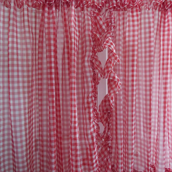 Gingham Curtains - Etsy