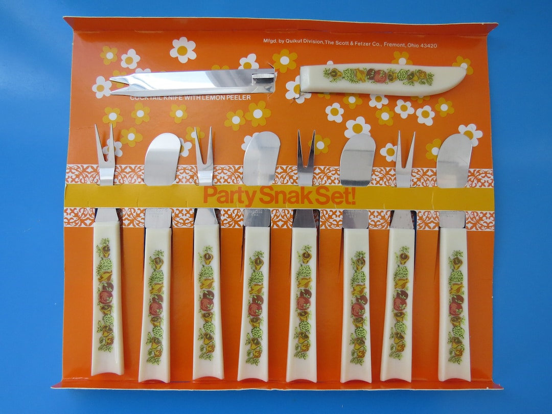Vintage Quikut Forks and Knives, Party Snak Set, Scott & Fetzer Co ...
