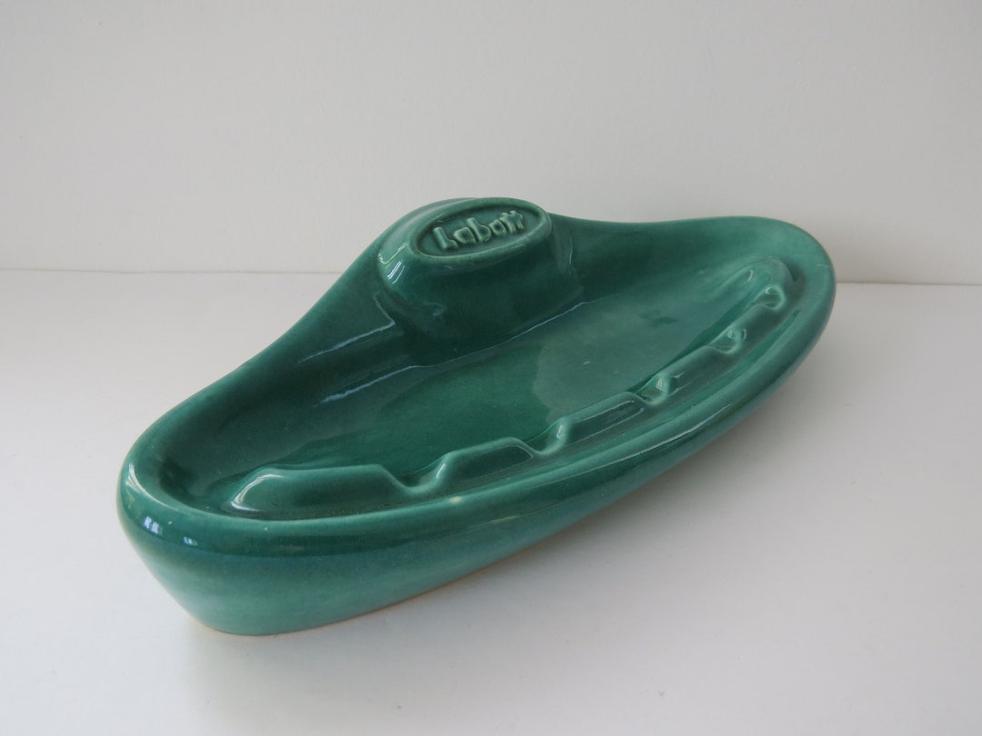 Vintage Labatt Beer Advertising Ashtray, Turquoise Green, MCM, Made in ...
