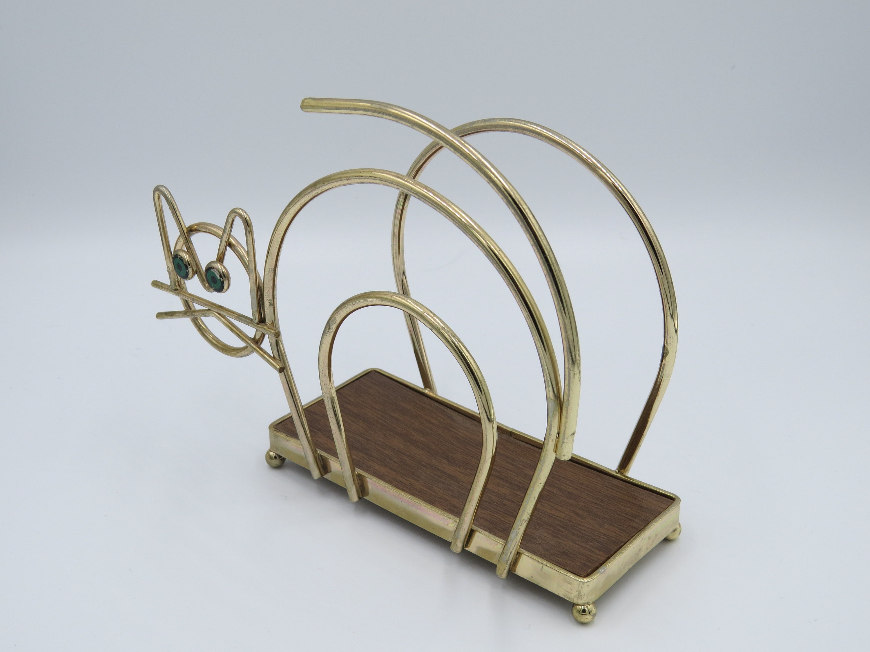 Vintage Cat Letter Holder Richard Galet NY, Napkin Holder, Goldtone ...