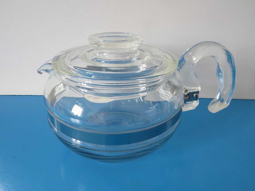 Vintage Pyrex Teapot 6 Cups, Glass Flameware Teapot, 8446, MCM, Made in ...