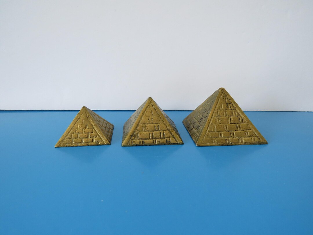 Vintage Brass Nesting Egyptian Pyramid Trio, Set of 3 Pieces - Etsy