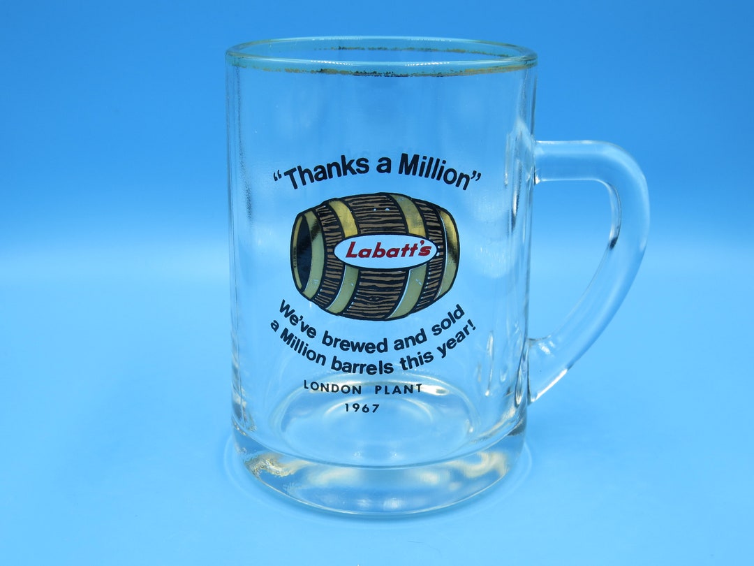 Vintage Labatt Glass Beer Mug, London Plant 1967, Million Barrels ...