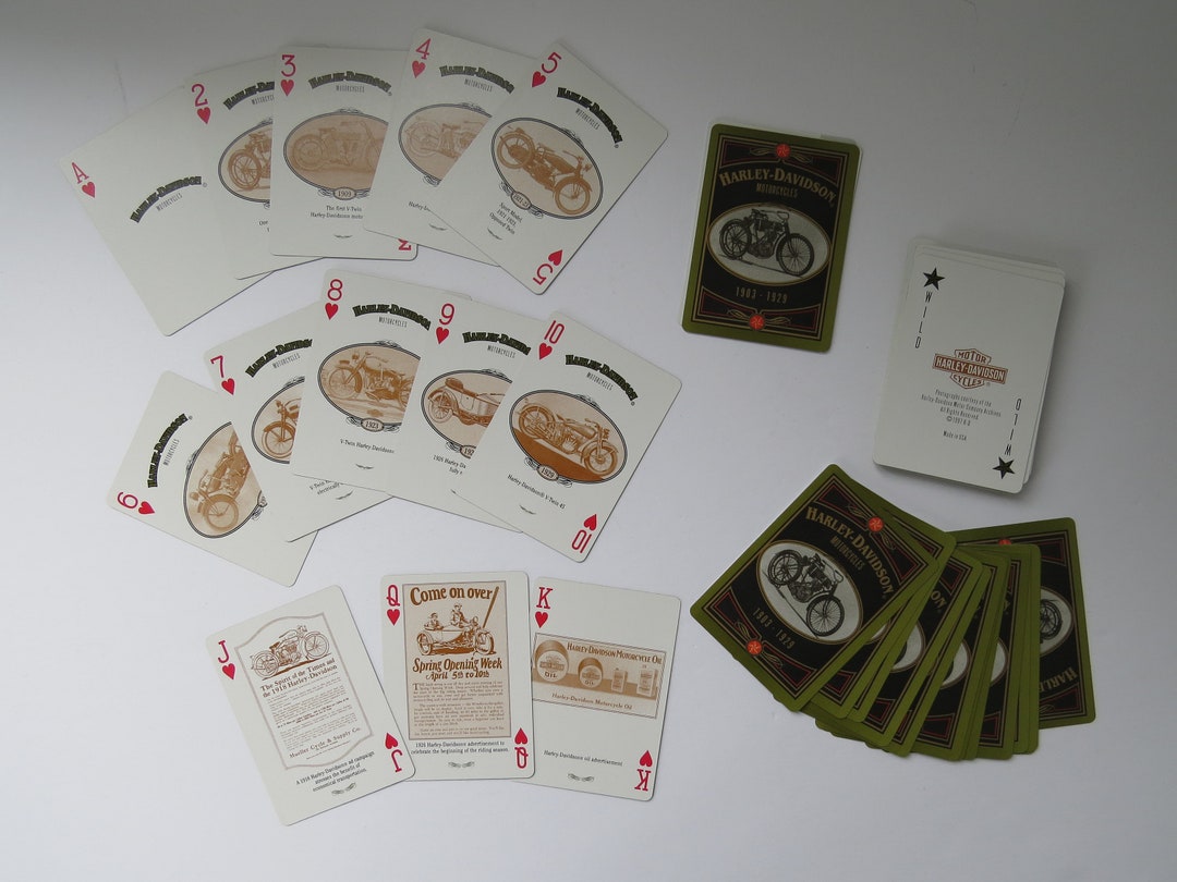 Vintage Harley-davidson Motorcycles Playing Cards, 1998, Historical ...