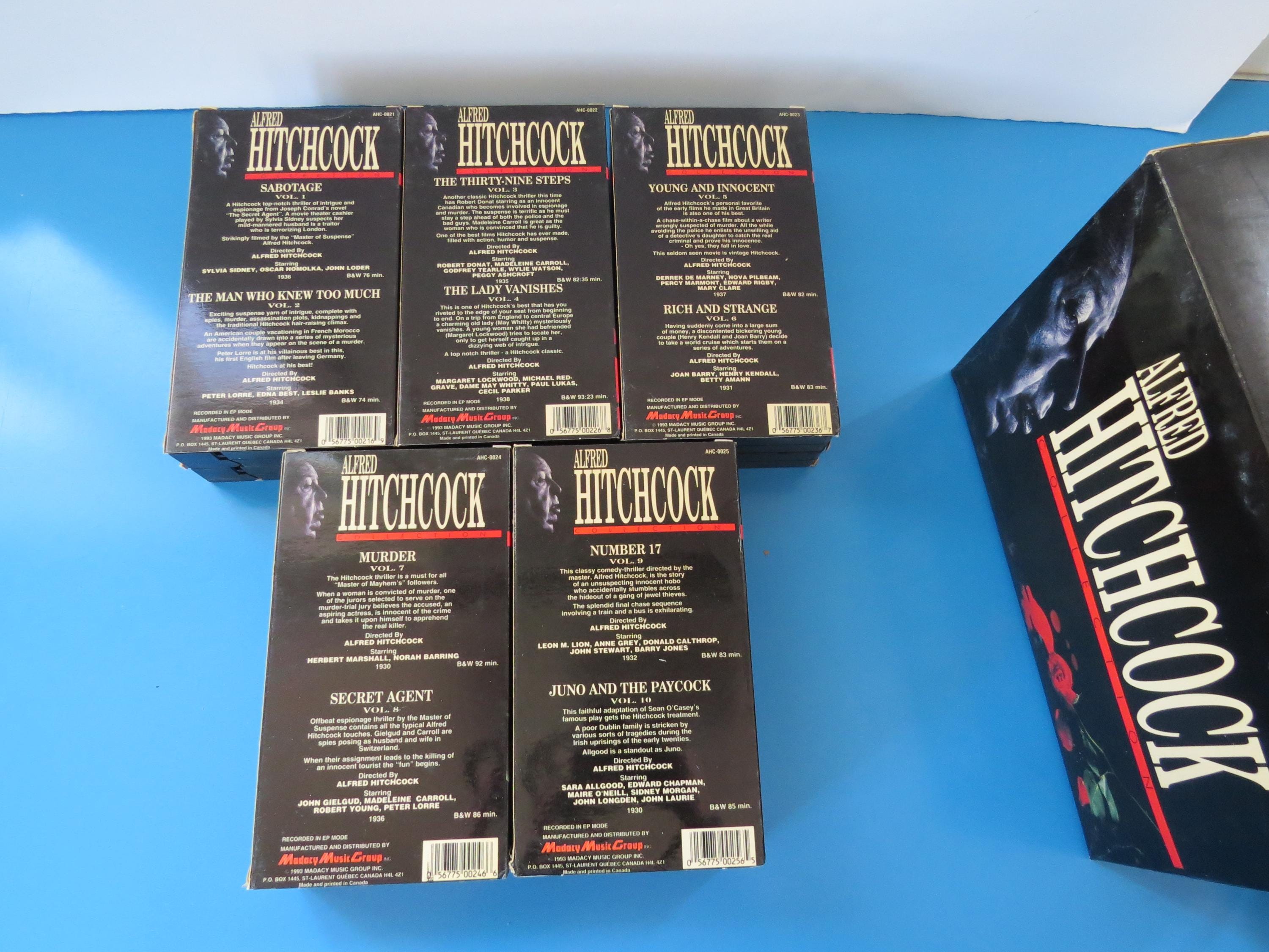 Vintage Alfred Hitchcock Collection Box Set of 10 VHS Movies, 1930s ...