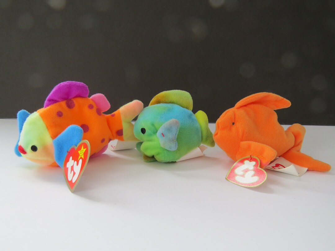 Vintage TY Teenie Beanie Babies FISH Set, Mcdonald's Happy Meal Toy ...