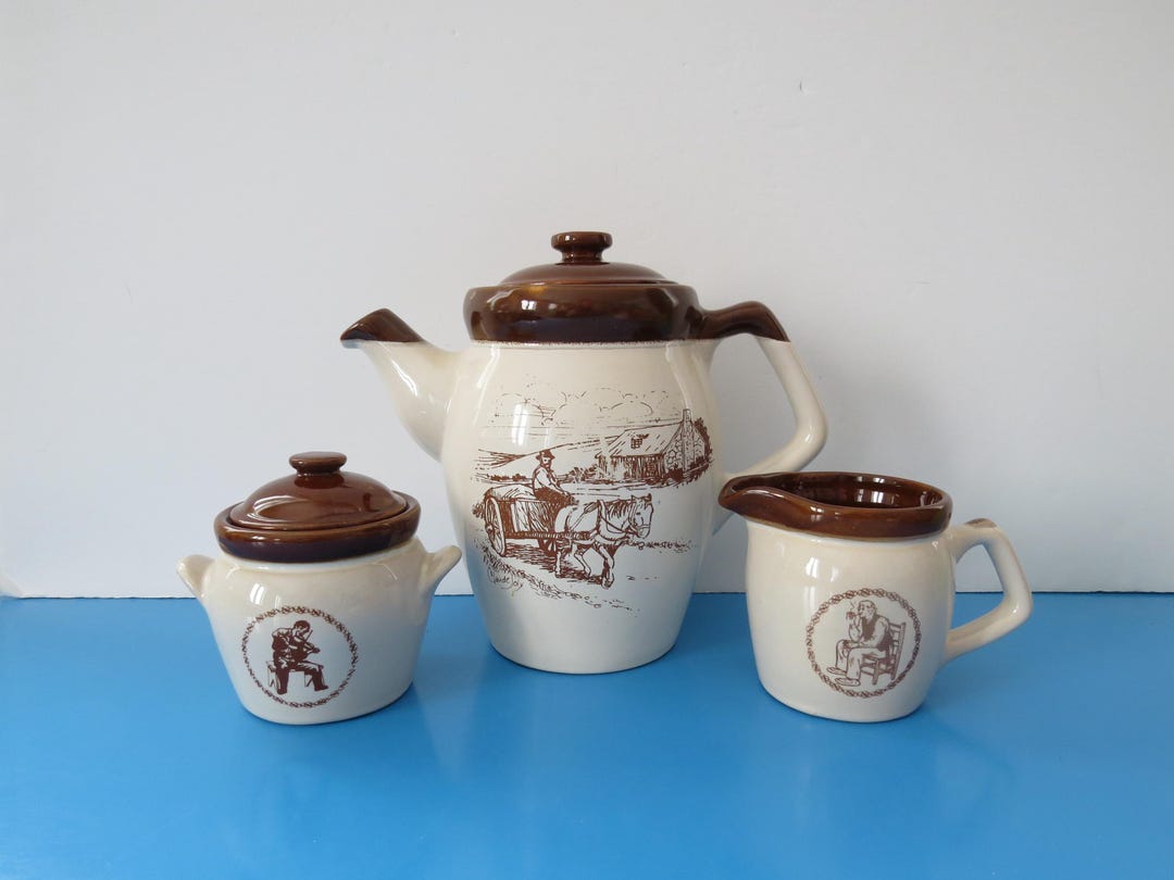 Vintage Beauceware Teapot Creamer and Sugar Set, GT 101, Hab Crocks ...