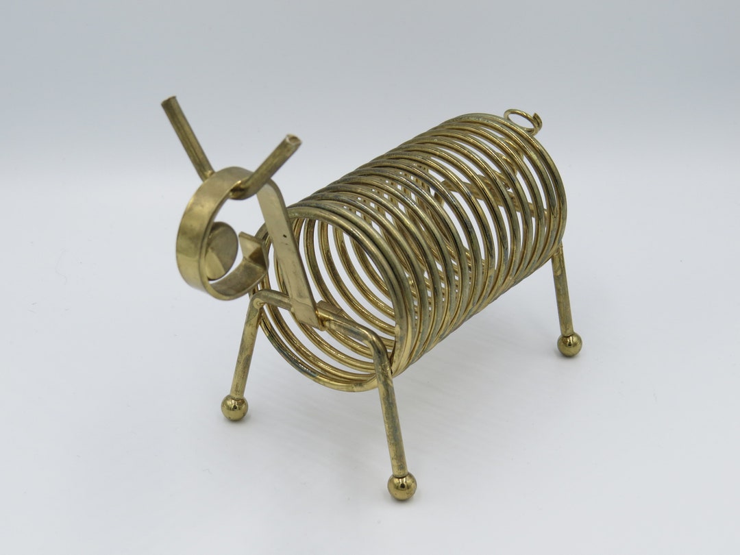 Vintage Letter Holder Spiral Gold Metal, Memo Note Holder, Office ...