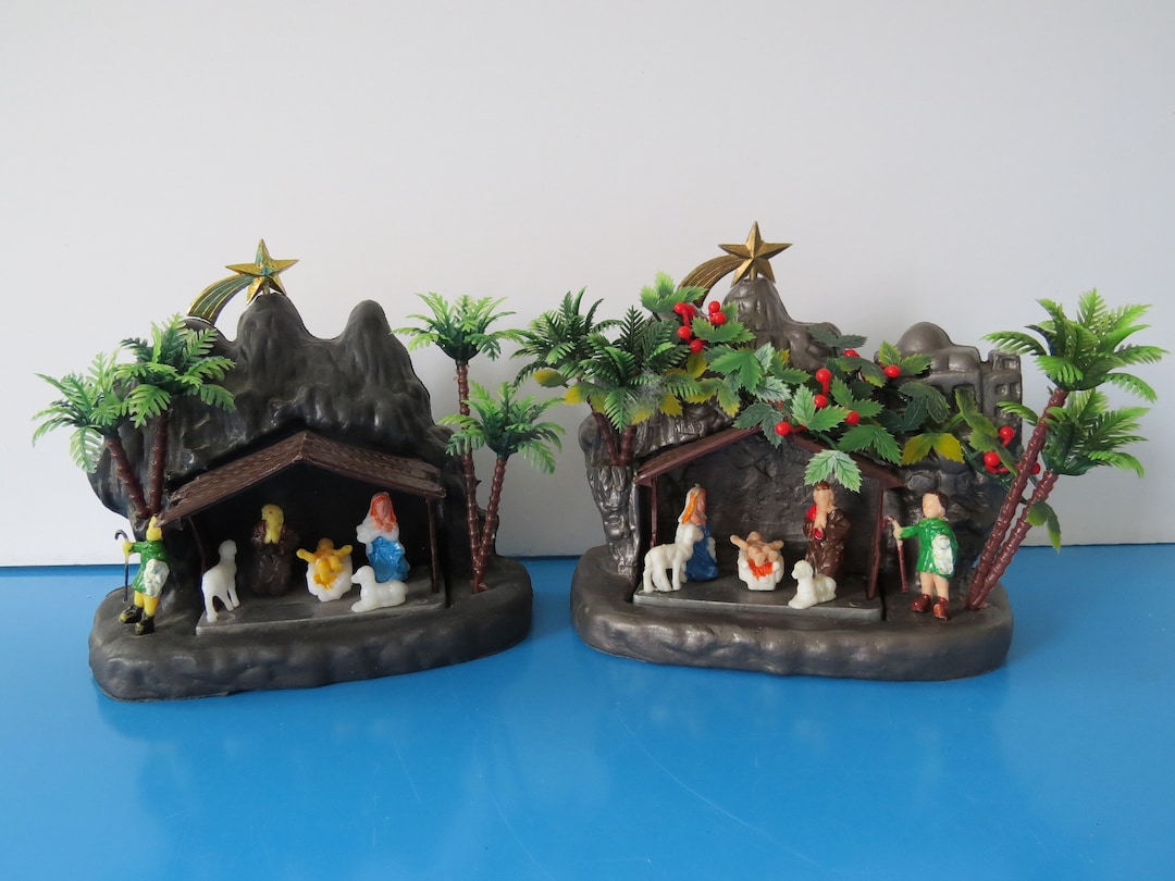 Vintage Plastic Nativity Scene Christmas Nativity Made in - Etsy