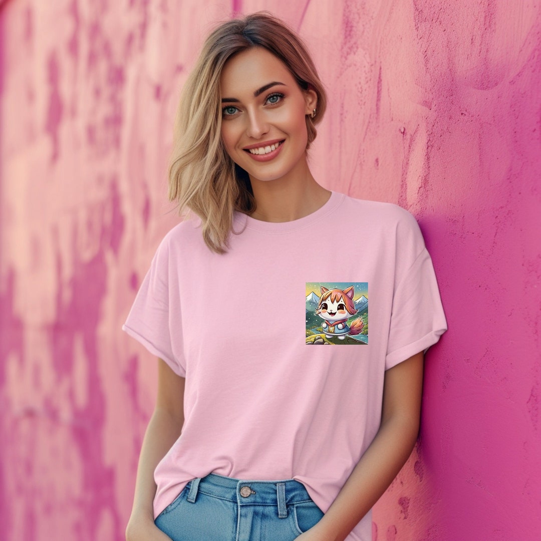 Cute Kawaii Anime Graphic Tee With Adorable Animal Prints, Kawaii Print ...