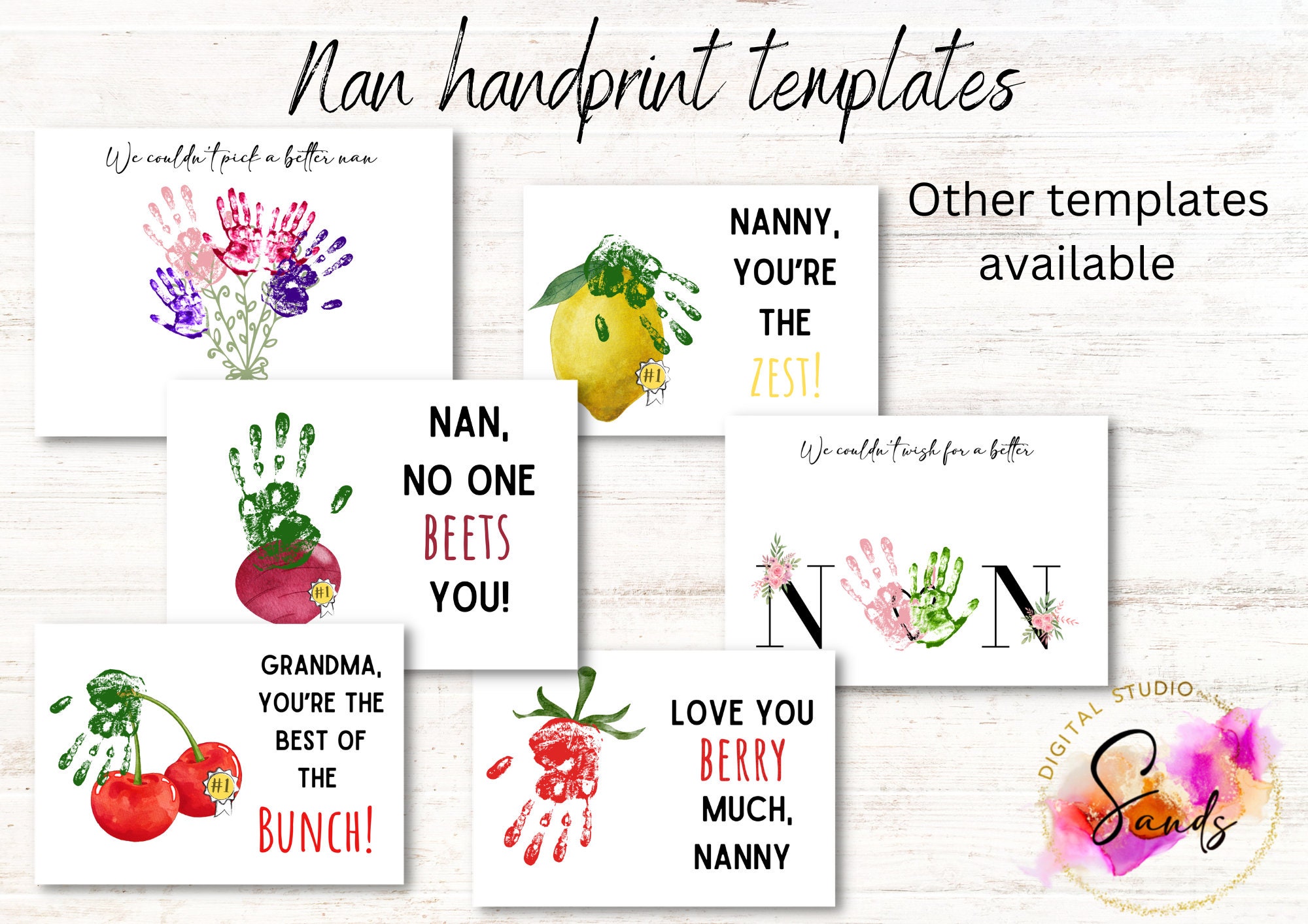 Childs Handprint Nan Letter Print Instant Download Printable Gift - Etsy