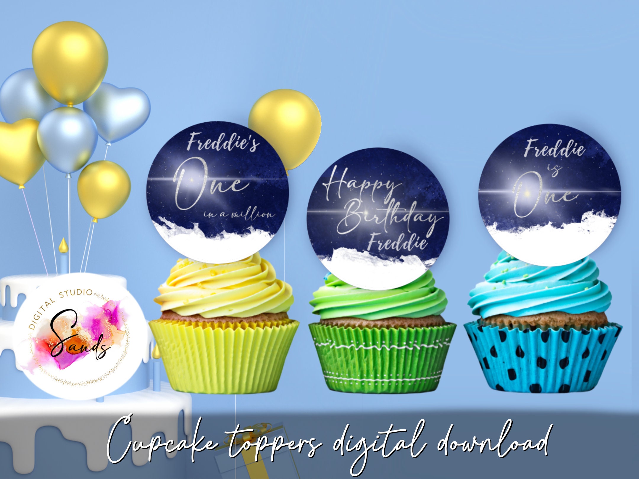 Birthday Cupcake Toppers Cupcake Toppers Boys Favour - Etsy