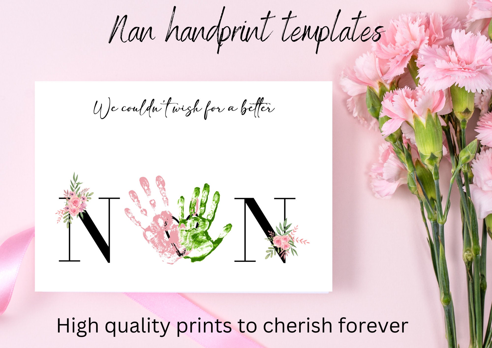 Childs Handprint Nan Letter Print Instant Download Printable Gift - Etsy