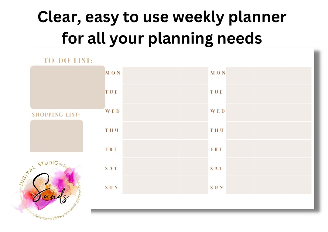 Printable Planner Weekly Planner, Baby Weaning, Shopping, Exercise ...