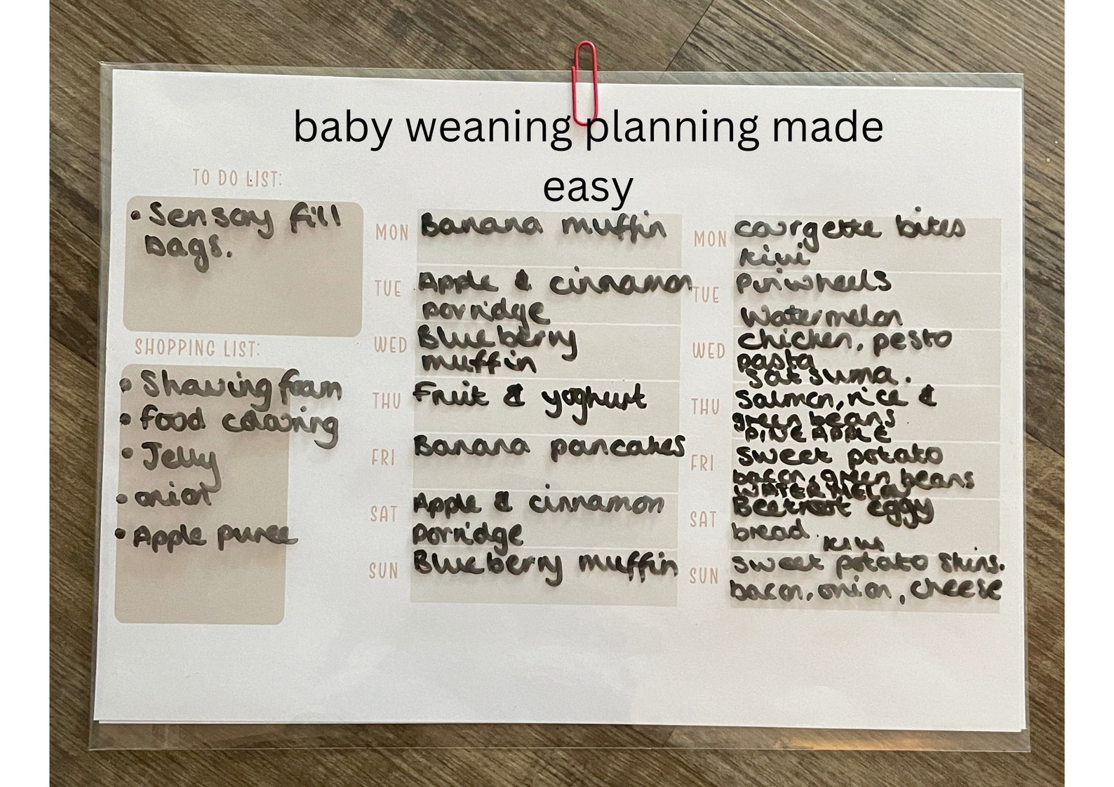 Printable Planner Weekly Planner, Baby Weaning, Shopping, Exercise ...