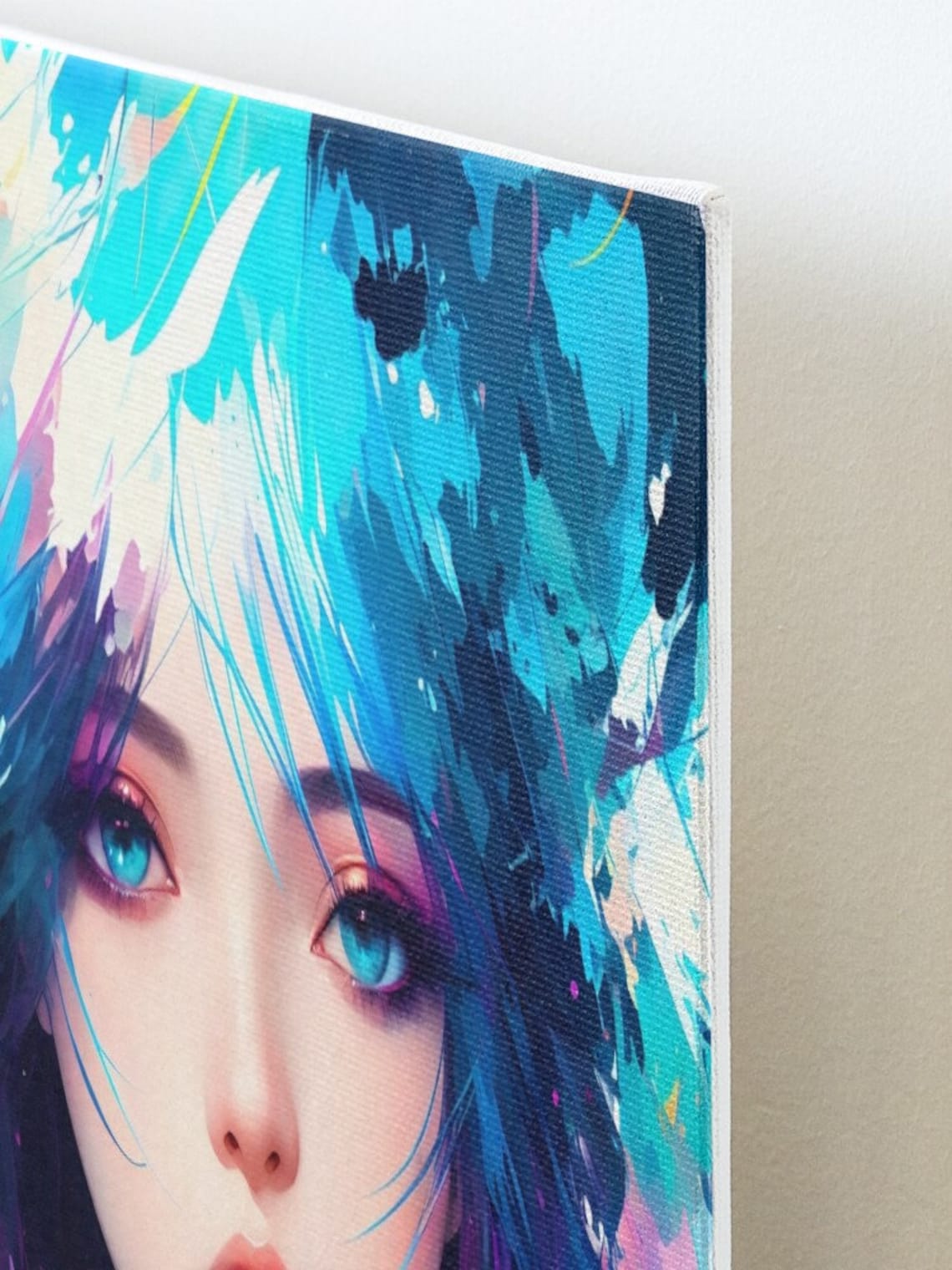 Abstract Art of an Anime Girl, Closeup View Into the Viewer - Etsy
