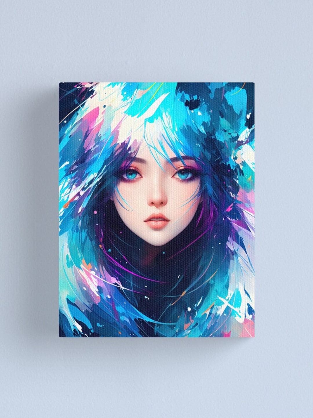 Abstract Art of an Anime Girl, Closeup View Into the Viewer - Etsy