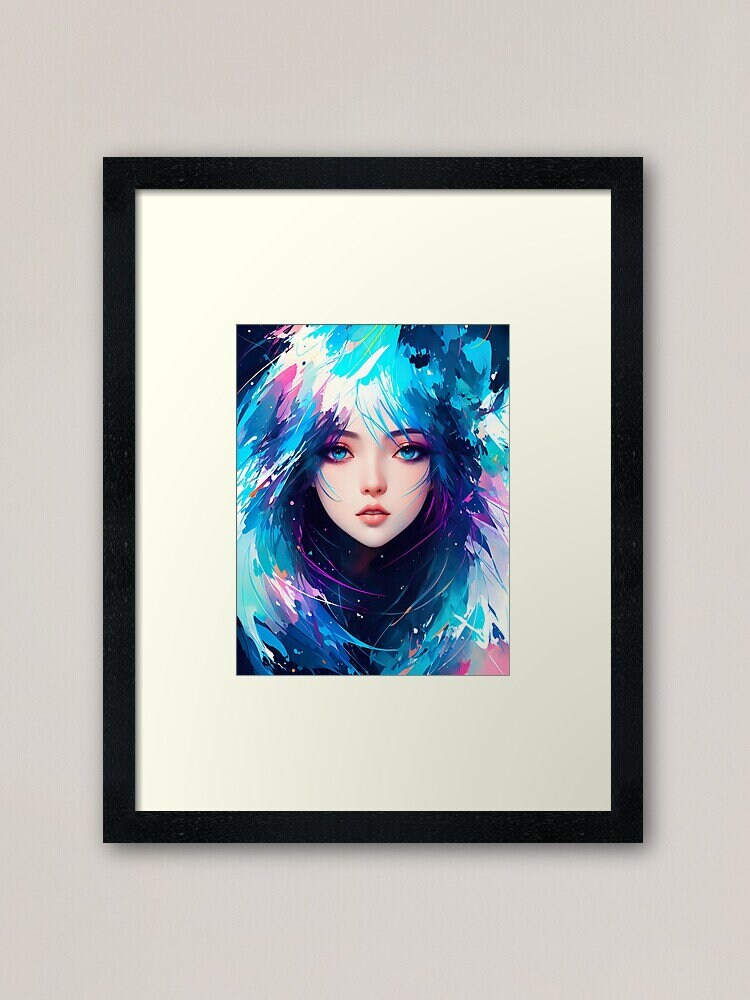 Abstract Art of an Anime Girl, Closeup View Into the Viewer - Etsy