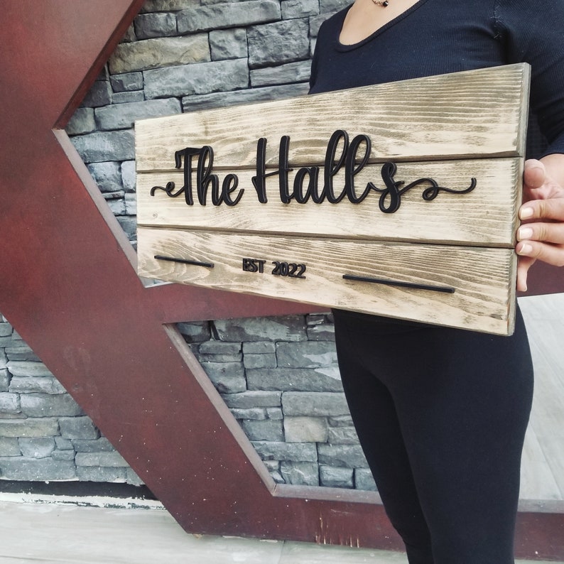 Custom Rustic Wooden Sign Last Name Sign Colorful - Etsy