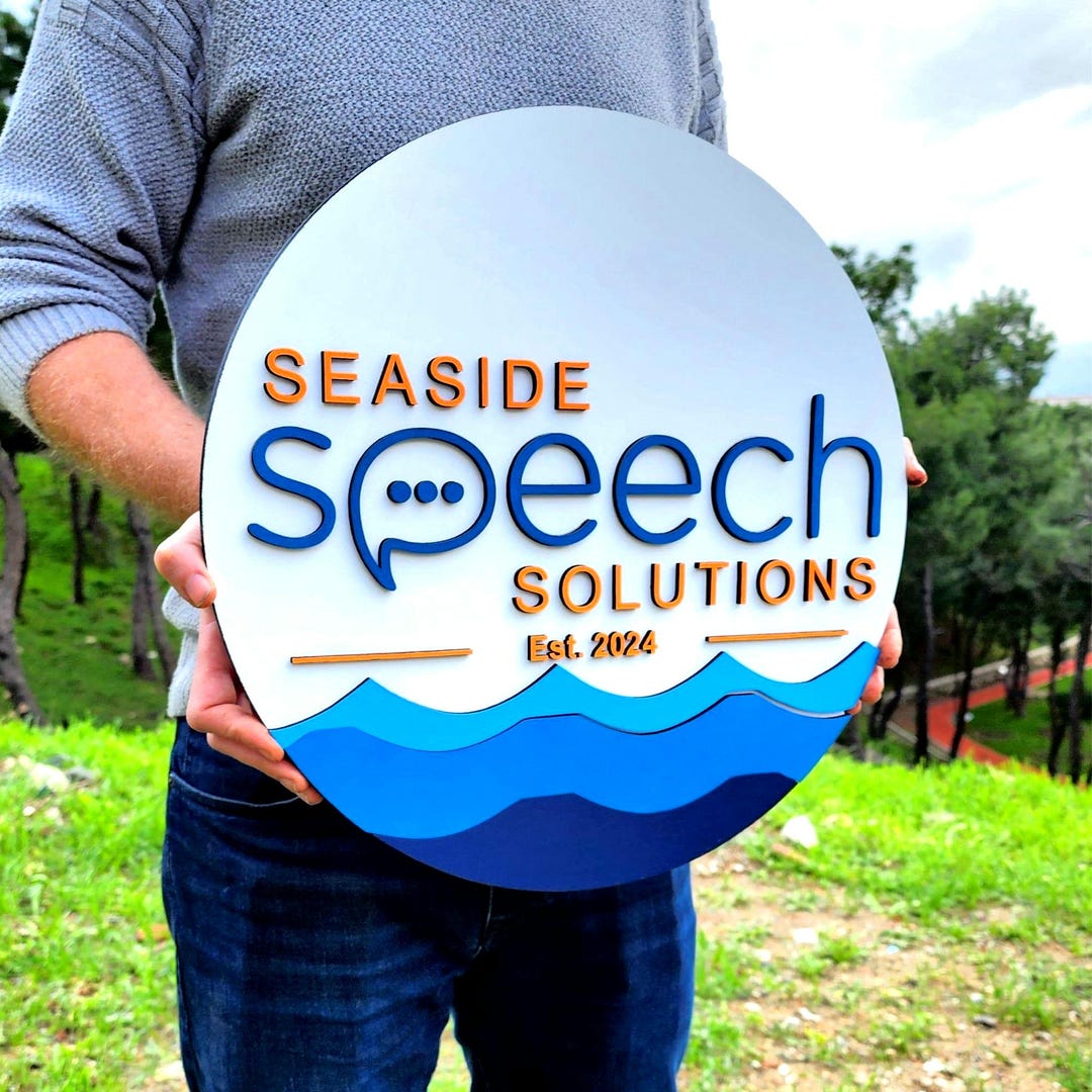 3D Company Logo Sign: Custom Rounded Wooden Business Sign - Etsy