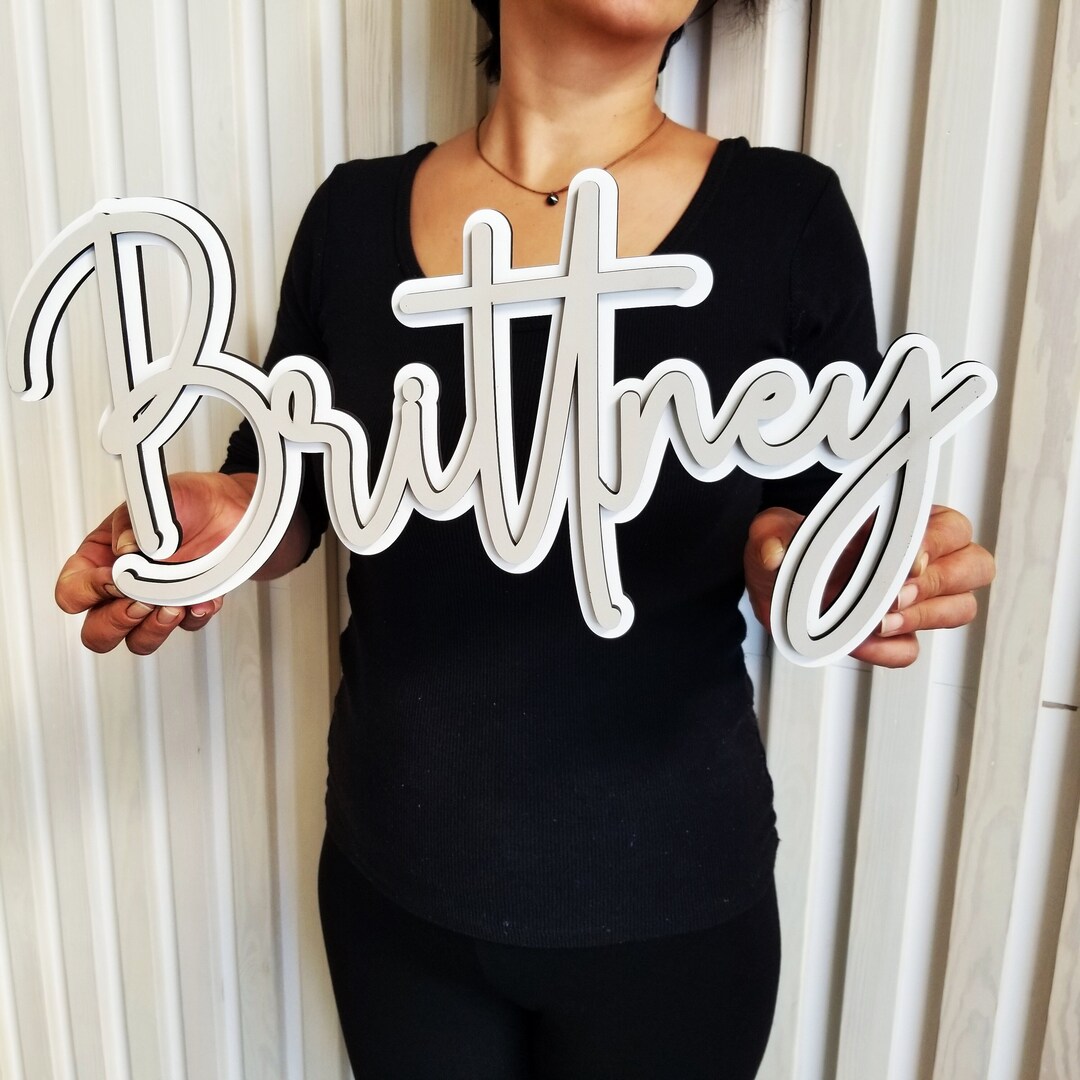 3D Baby Boy Name Sign, Nursery Wall Sign, Wooden Newborn Girl Sign ...