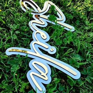 Elegant Gold Mirror Acrylic Wedding Sign: Handcrafted Wooden ...
