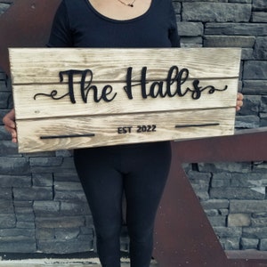 Custom Rustic Wooden Sign Last Name Sign Colorful - Etsy