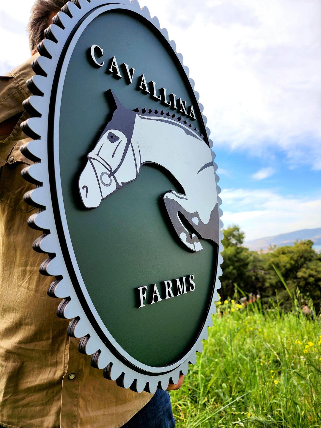 Custom 3D Wooden Business Logo Sign: Circle Wood & Acrylic - Etsy