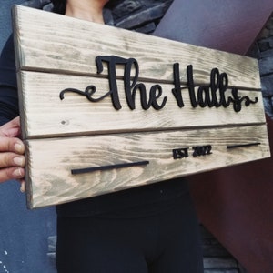 Custom Rustic Wooden Sign Last Name Sign Colorful - Etsy