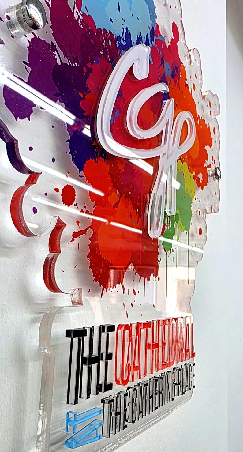 Custom 3D Acrylic Logo Sign, Business Reception and Storefront Wall ...